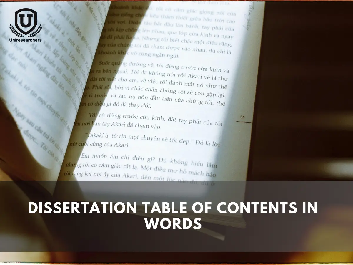 Dissertation Table of Contents In Words | Uniresearchers
